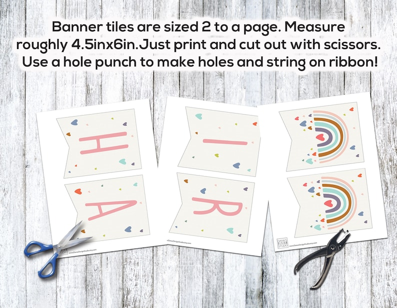 Boho Rainbow Happy Birthday Printable Banner (instant Download) - Etsy