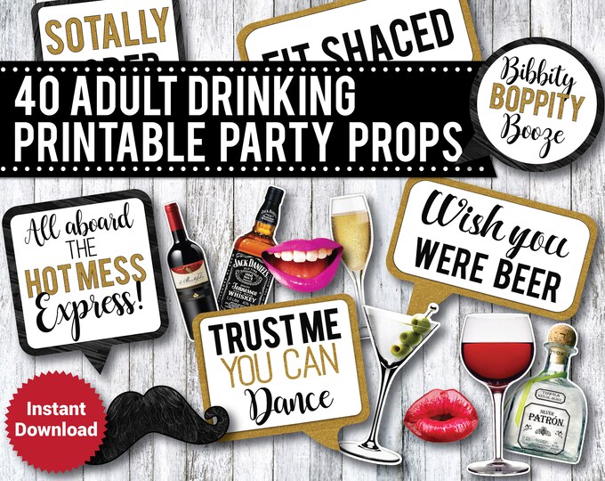 Cheers and Beers Photo Booth Props Adult Drinking Props | Etsy