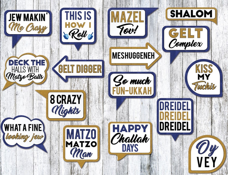 31 Funny Hanukkah Holiday PRINTABLE Party Photo Booth Props - Etsy