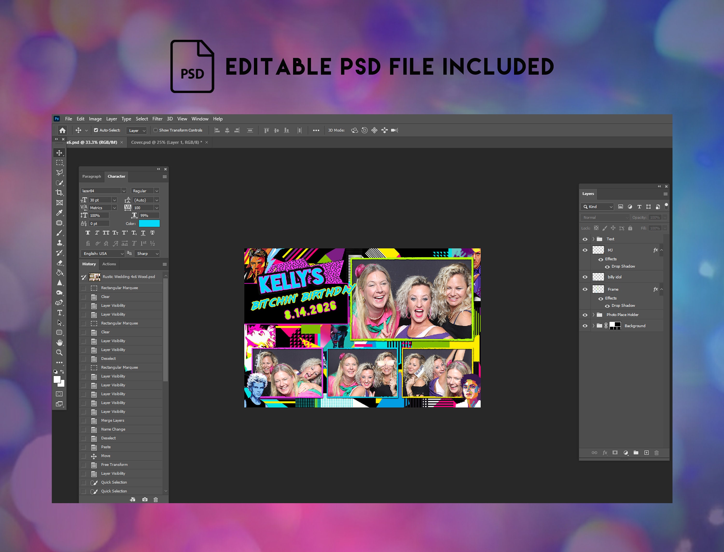 80s Photo Booth Template / 4x6 80's Photo Booth / 80s - Etsy UK