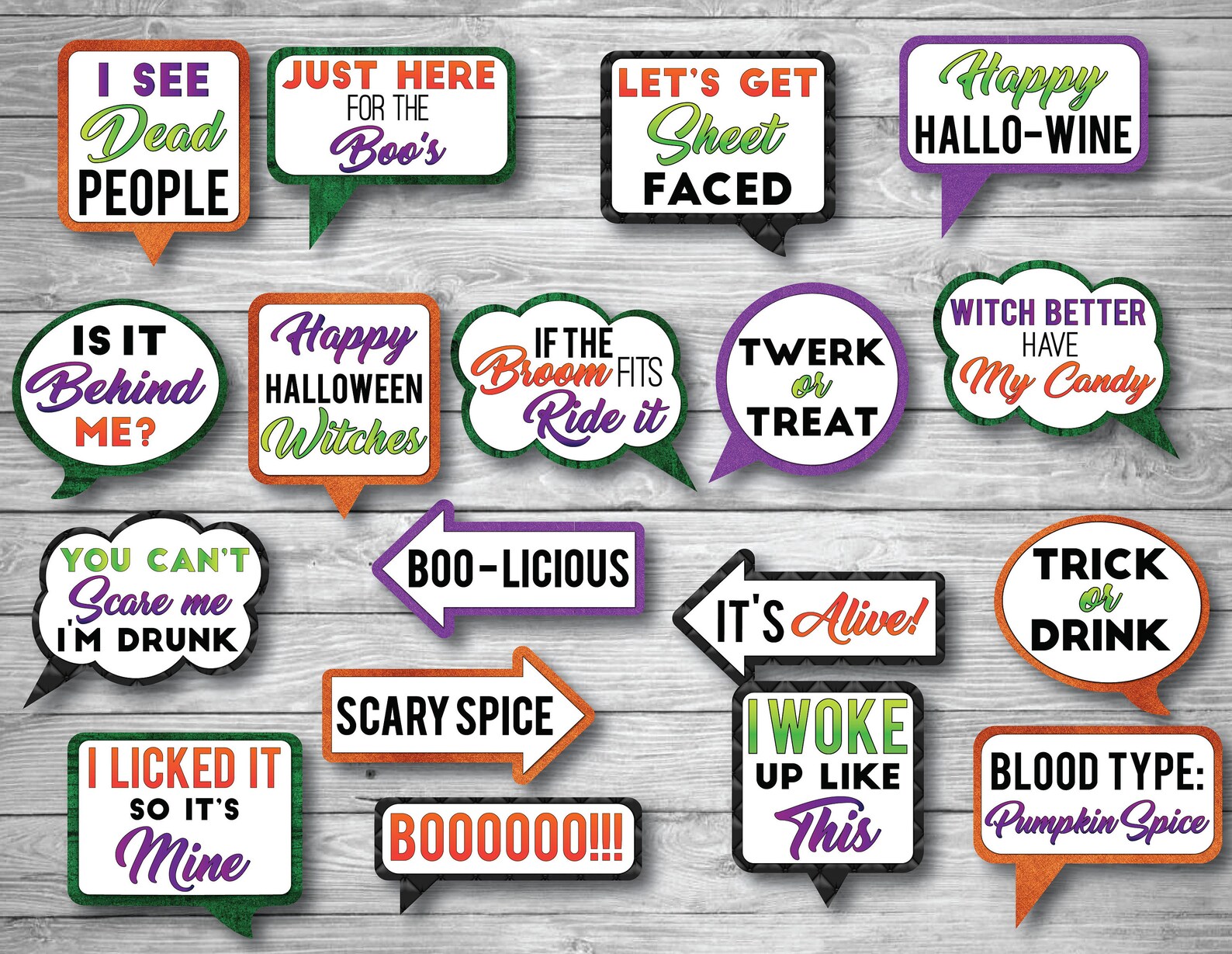 35 Funny Halloween Photo Booth Props PRINTABLE Props Funny - Etsy