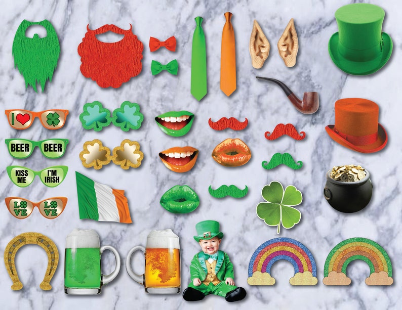 56 Adult St. Patricks Day Photo Booth PRINTABLE Props Irish | Etsy
