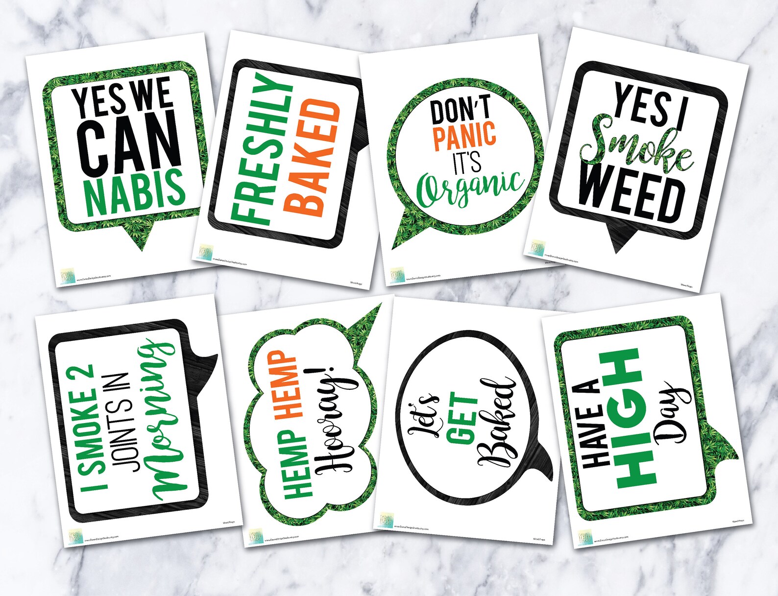 30 Adult Smoking Cannabis Marijuana Weed Photo Booth PRINTABLE Props ...
