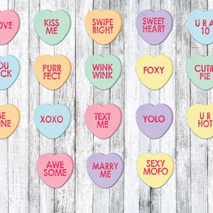 Valentine's Day Candy Heart Banner / DIY Valentine's Day Printables ...