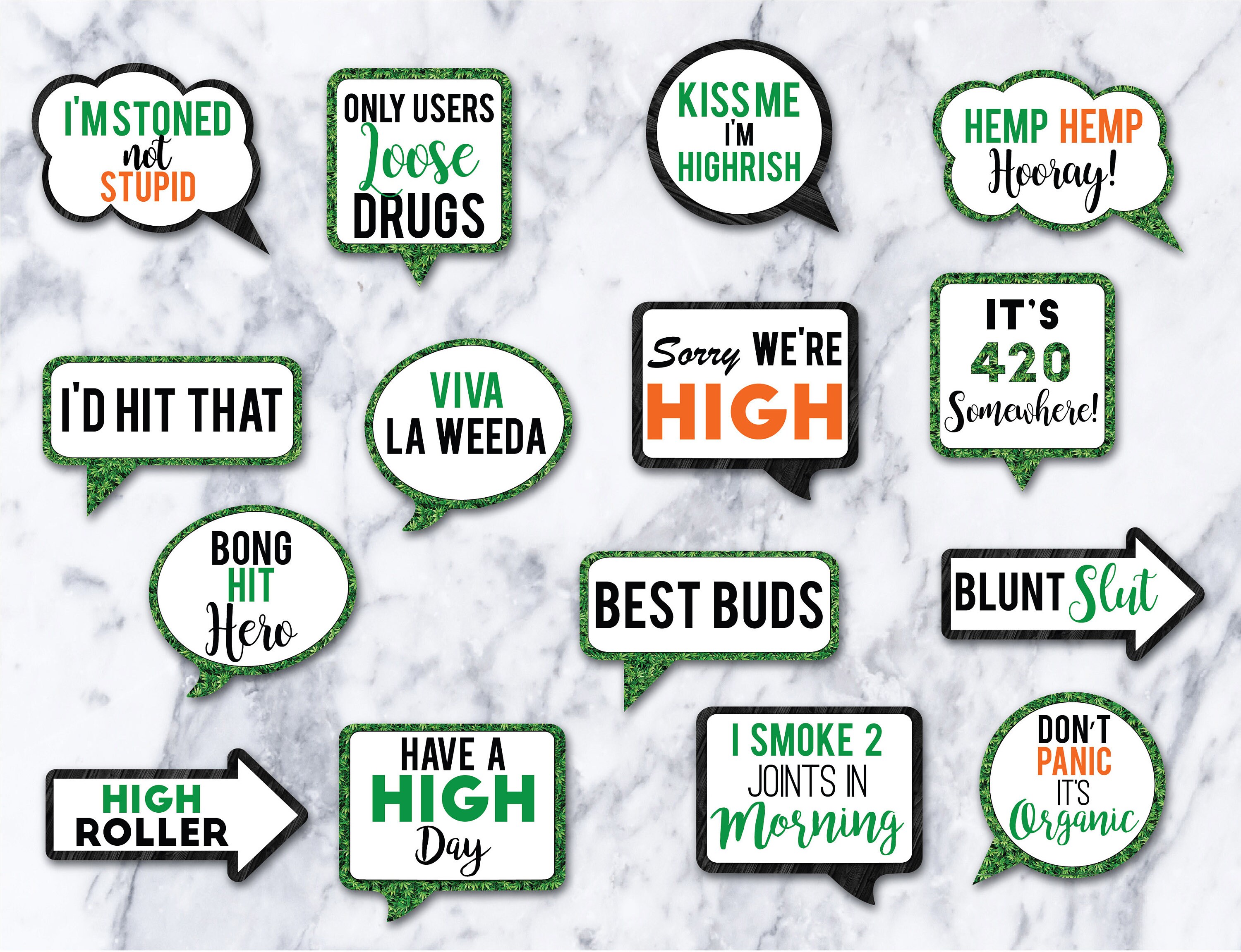 30 Adult Smoking Cannabis Marijuana Weed Photo Booth PRINTED & - Etsy