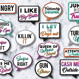 32 Funny Adult Photo Booth Props,instant DOWNLOAD, Cash Me Outside ...