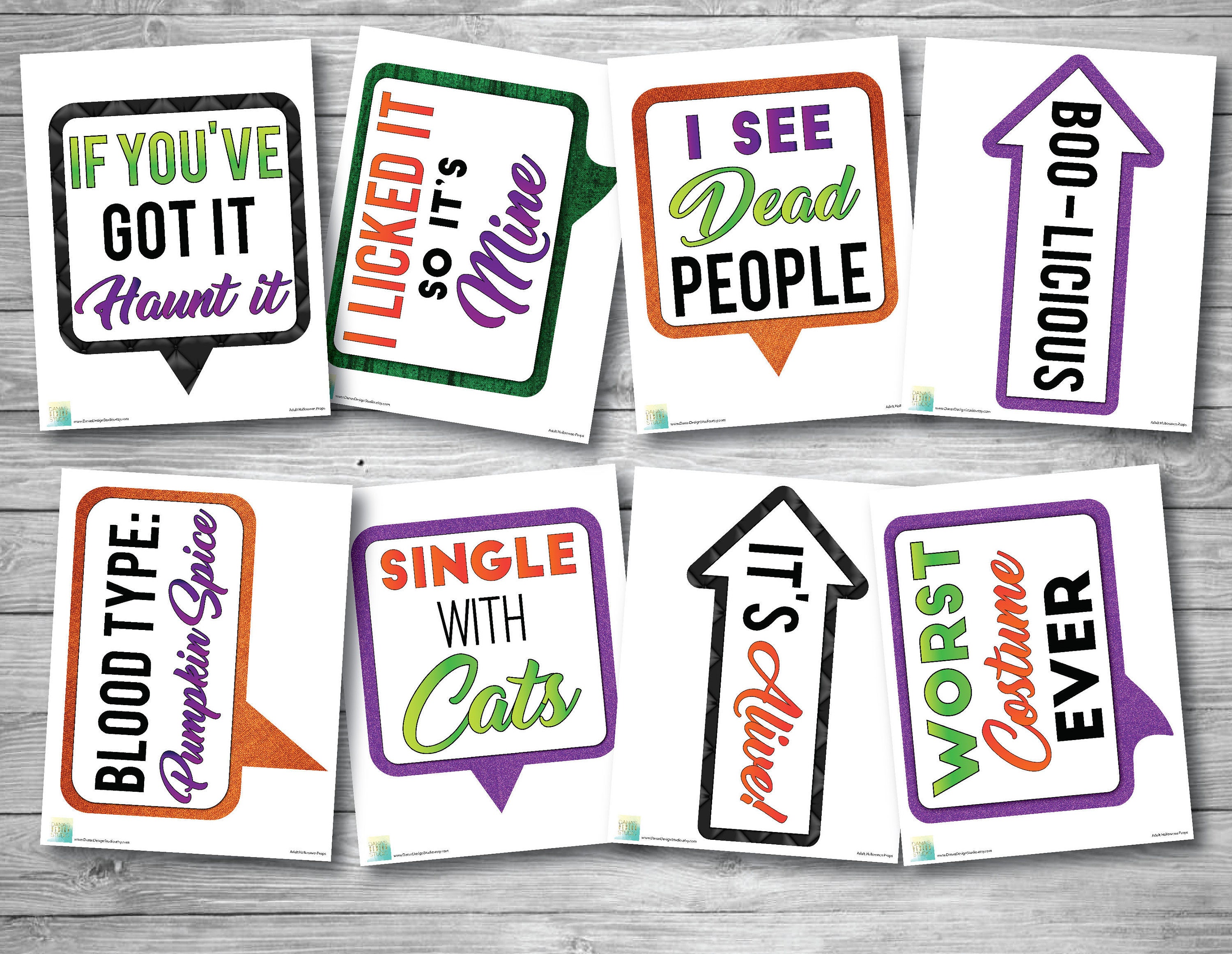 35 Funny Halloween Photo Booth Props PRINTED & UNCUT Funny - Etsy