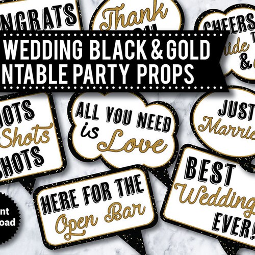 Wedding Photo Booth Props Printable Wedding Signs 26 Party - Etsy