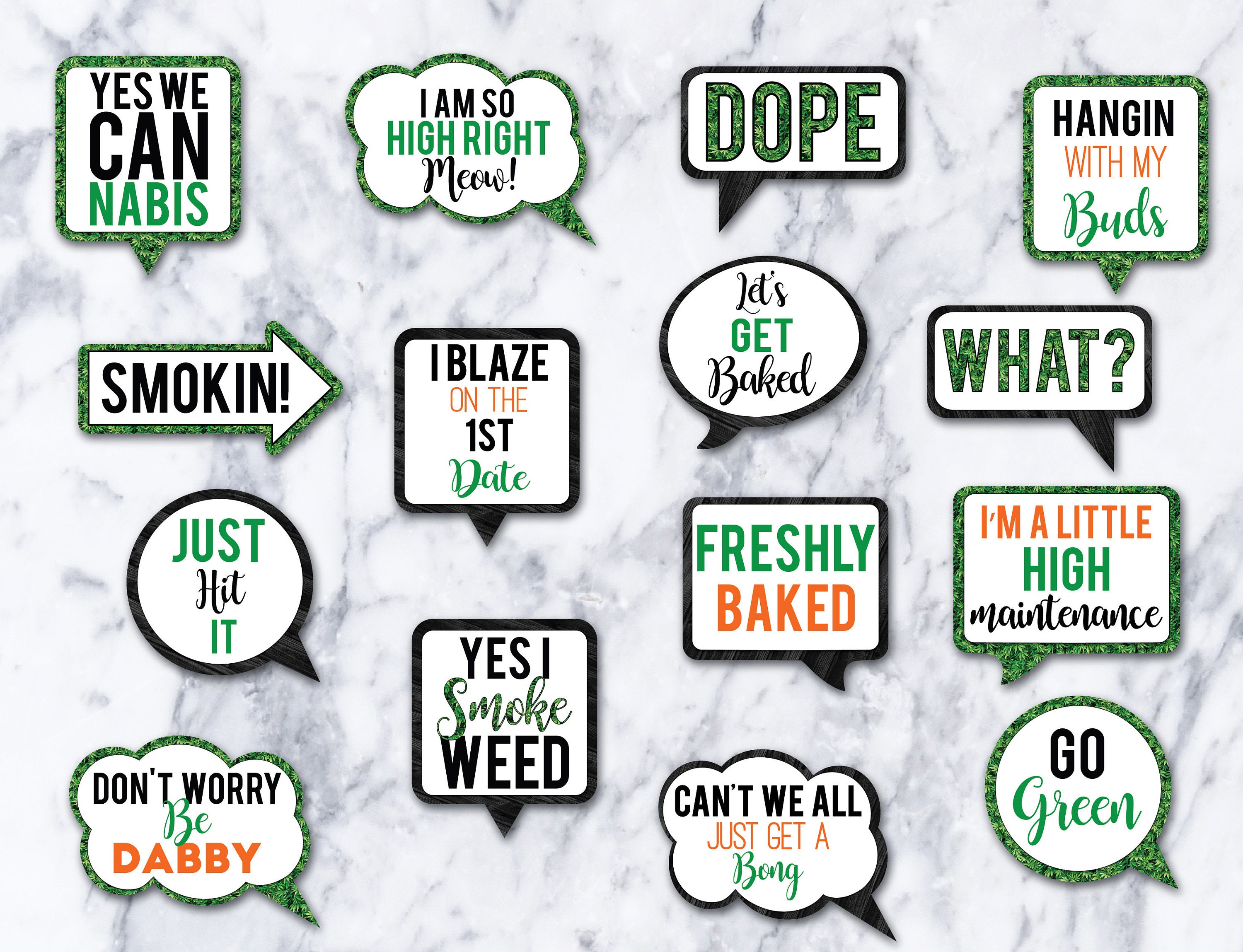 30 Adult Smoking Cannabis Marijuana Weed Photo Booth PRINTED & - Etsy