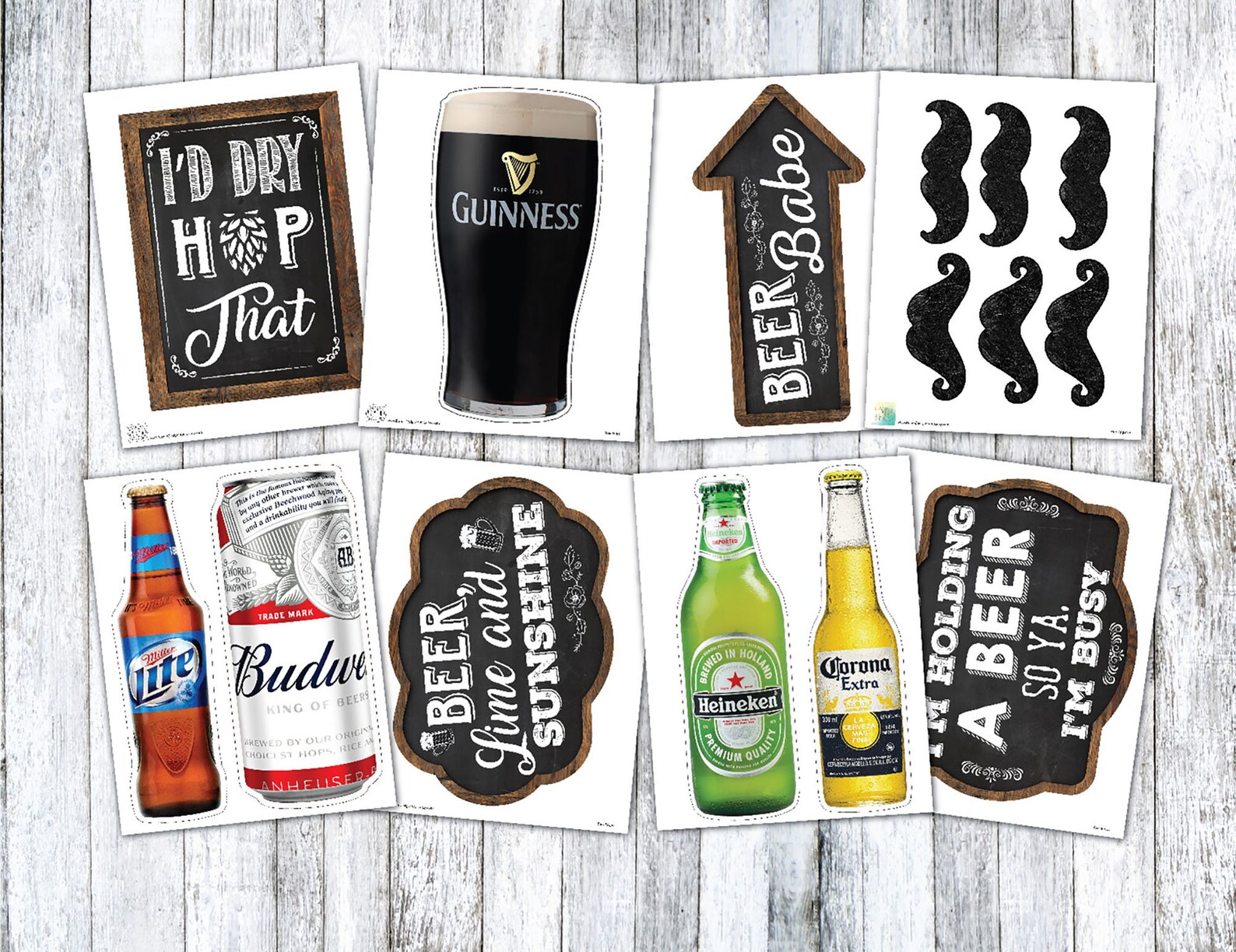 Cheers and Beers Photo Booth Props: Adult Drinking Party (printed ...