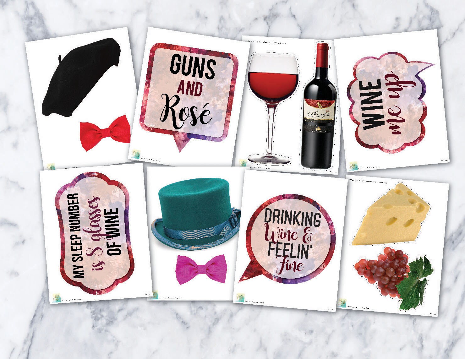 40 Red Wine Photo Booth Props PRINTABLE Wedding Props - Etsy Australia