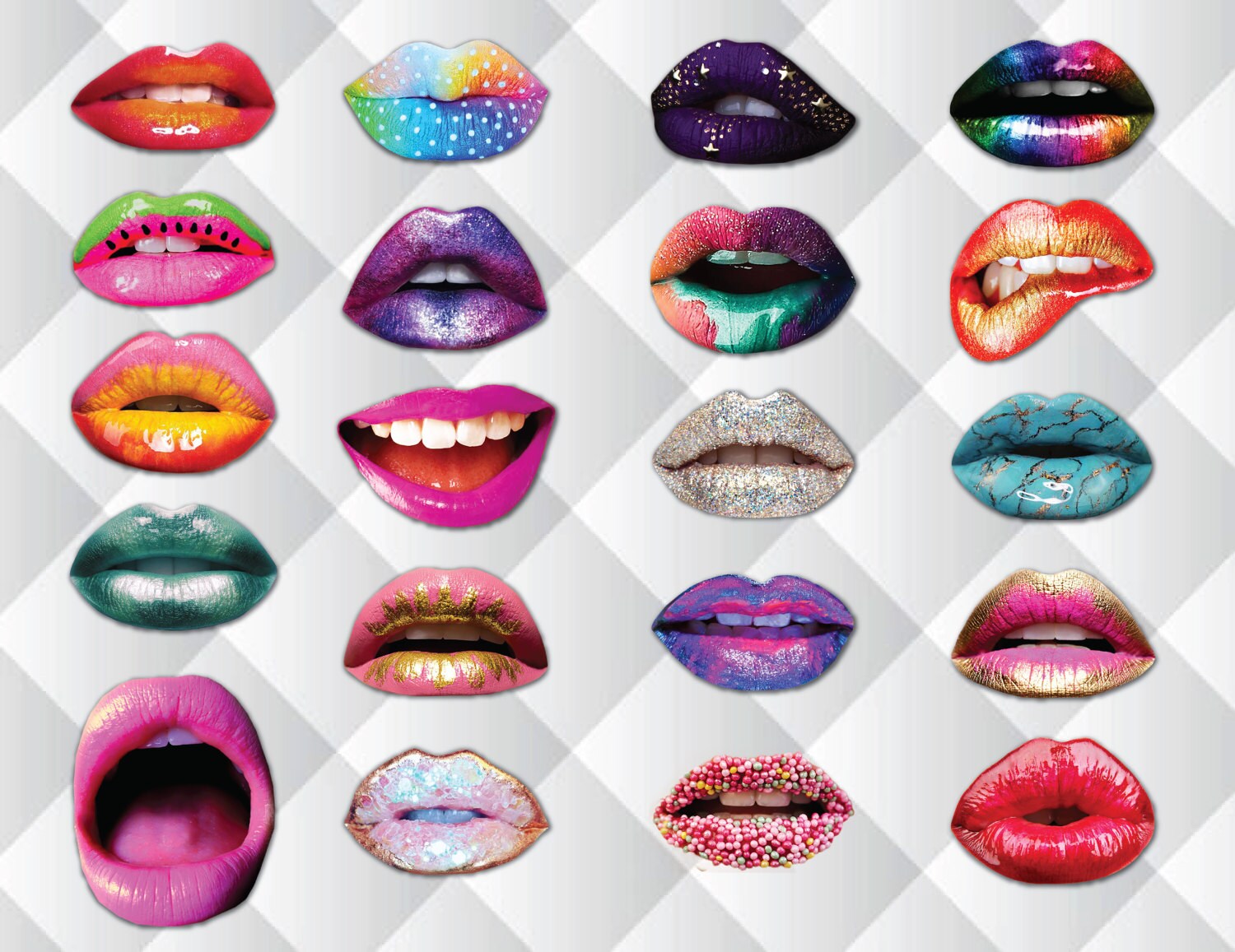 20 Lush Lips Photo Booth PRINTABLE Props Funny Mouth - Etsy Canada