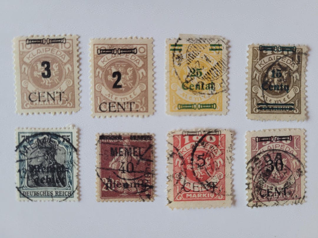8 Antique Memel / Klaipeda Stamps, Philately, Postage Stamps, Memel ...