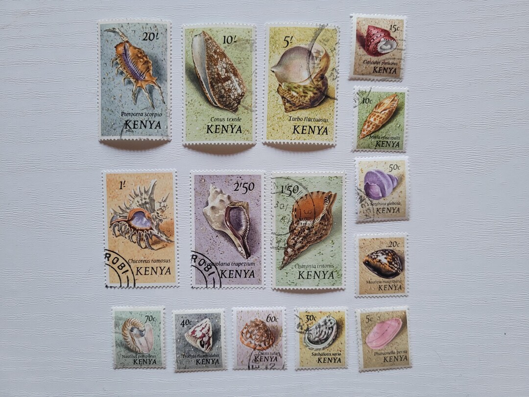 1971 Kenya Shells Stamped Full Set, Beach, Sea, Philately, Philately ...