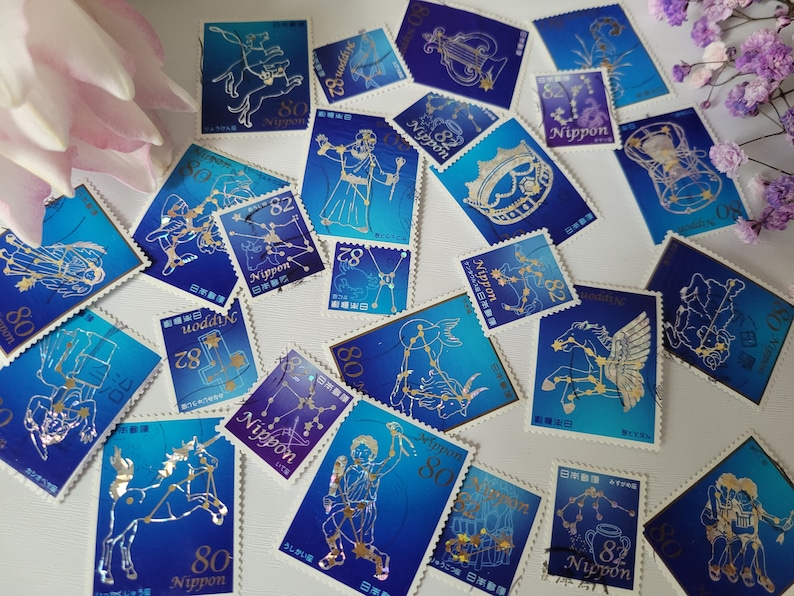 25 Constellations Space Japan Kawaii Cute Stamps, Japan, Philately ...