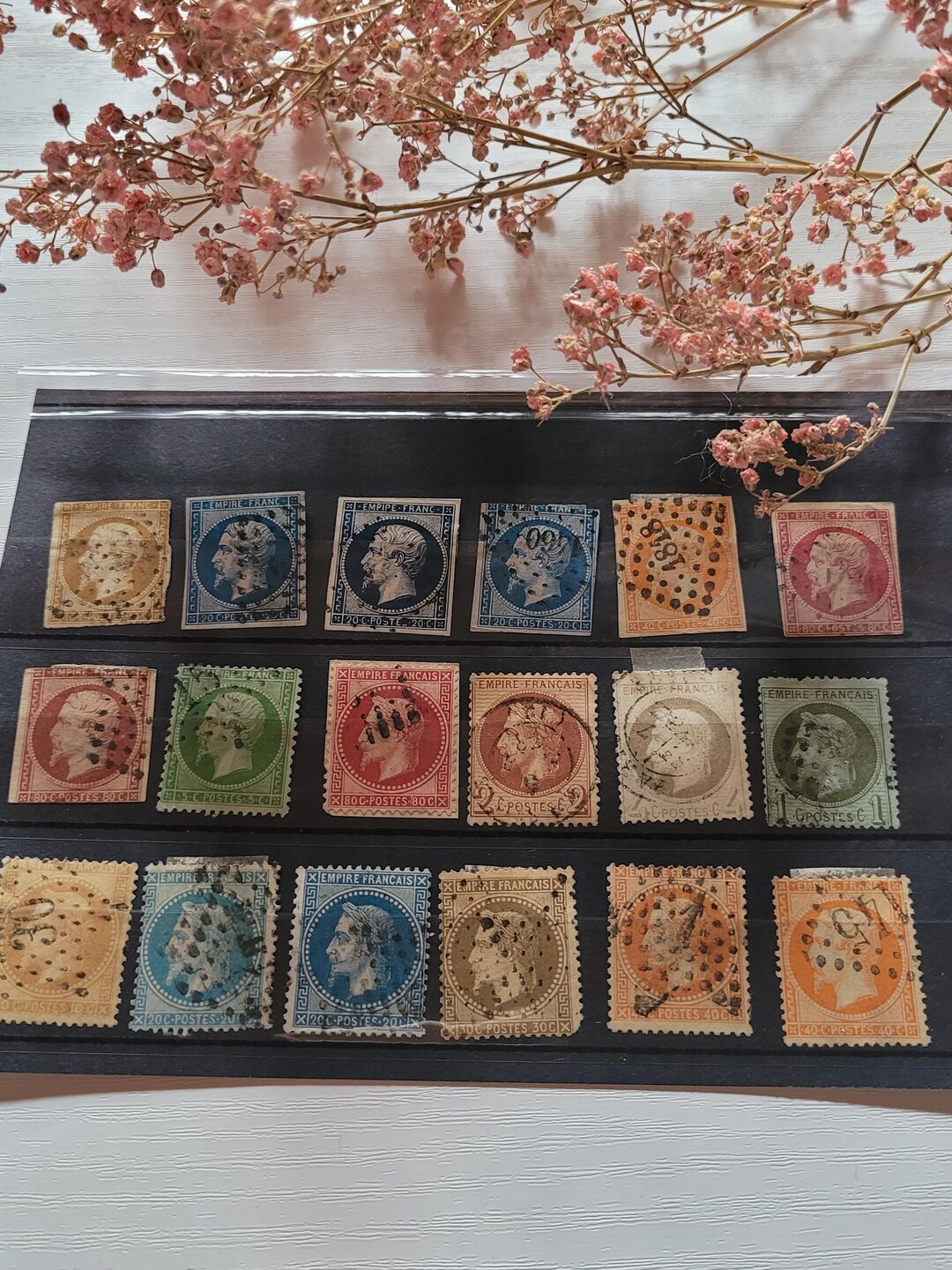18 Antique Napoleon Stamps France, France, Philately, Philately ...