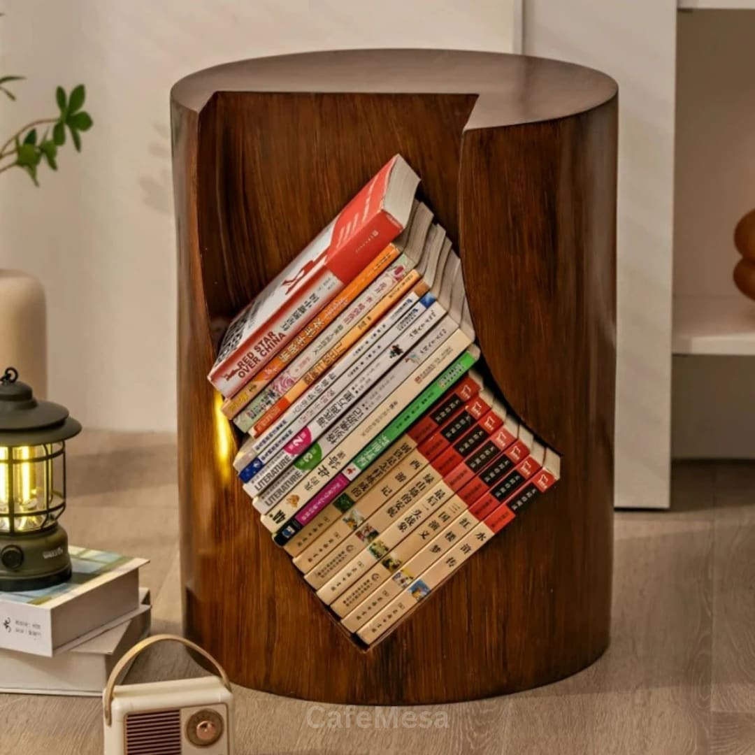 Wooden Bookshelf Side Table , Living Room Table , Living Room Decor ...