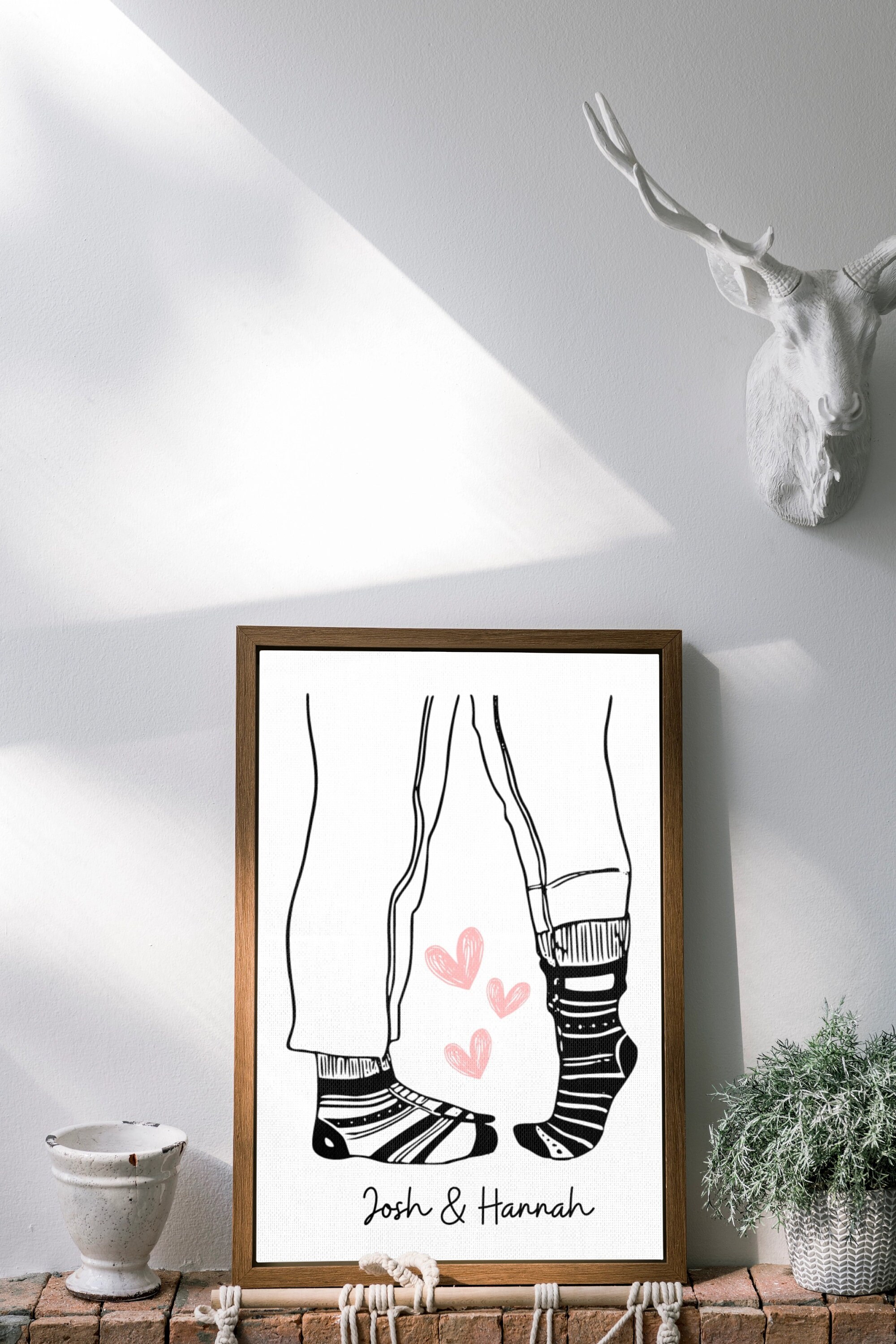 Personalized Couple Portrait, Custom Printable Wall Art, Valentine's ...