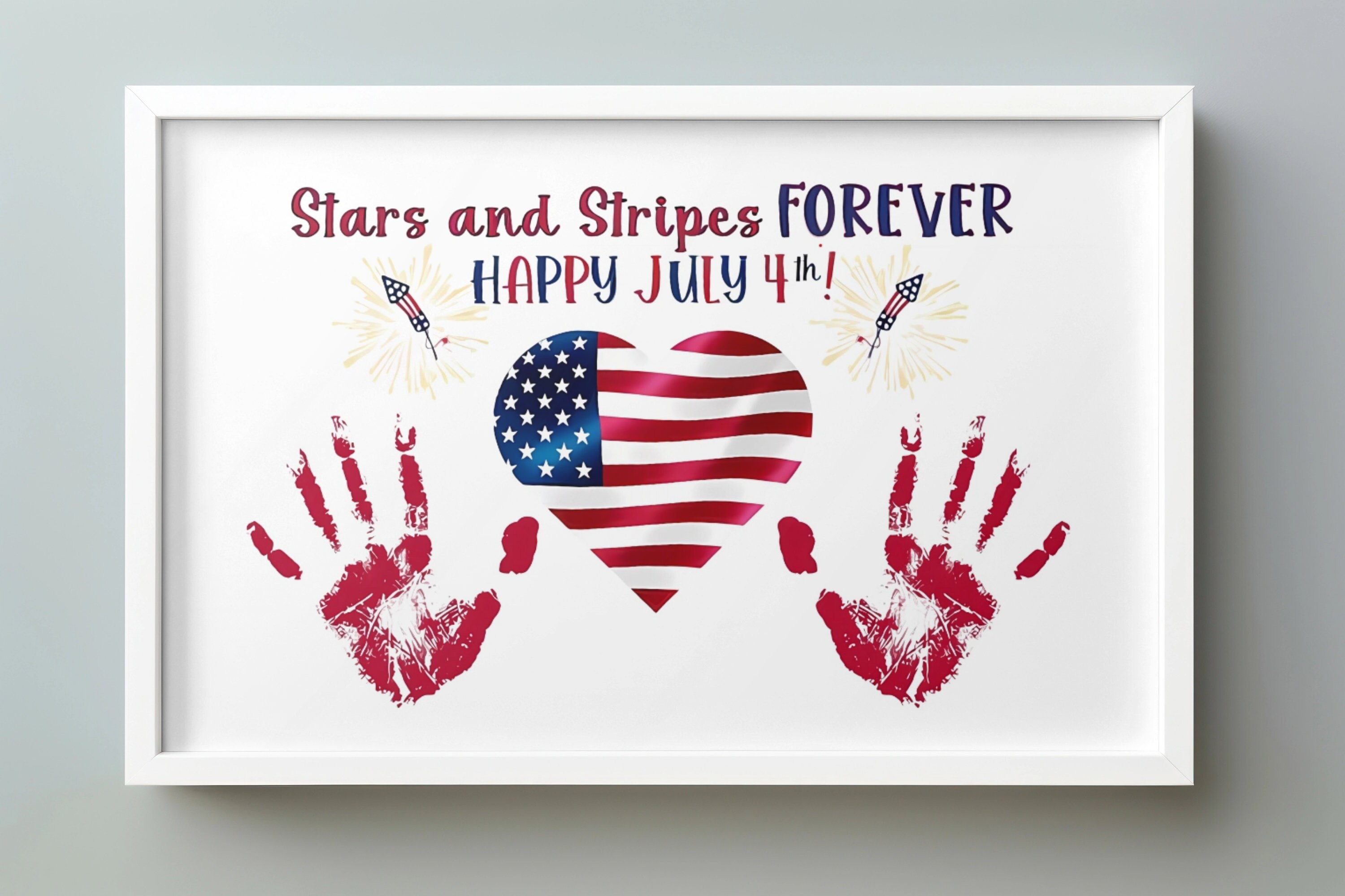 PRINTABLE July 4th Handprint Art Craft for Kids, 4th of July Activity ...