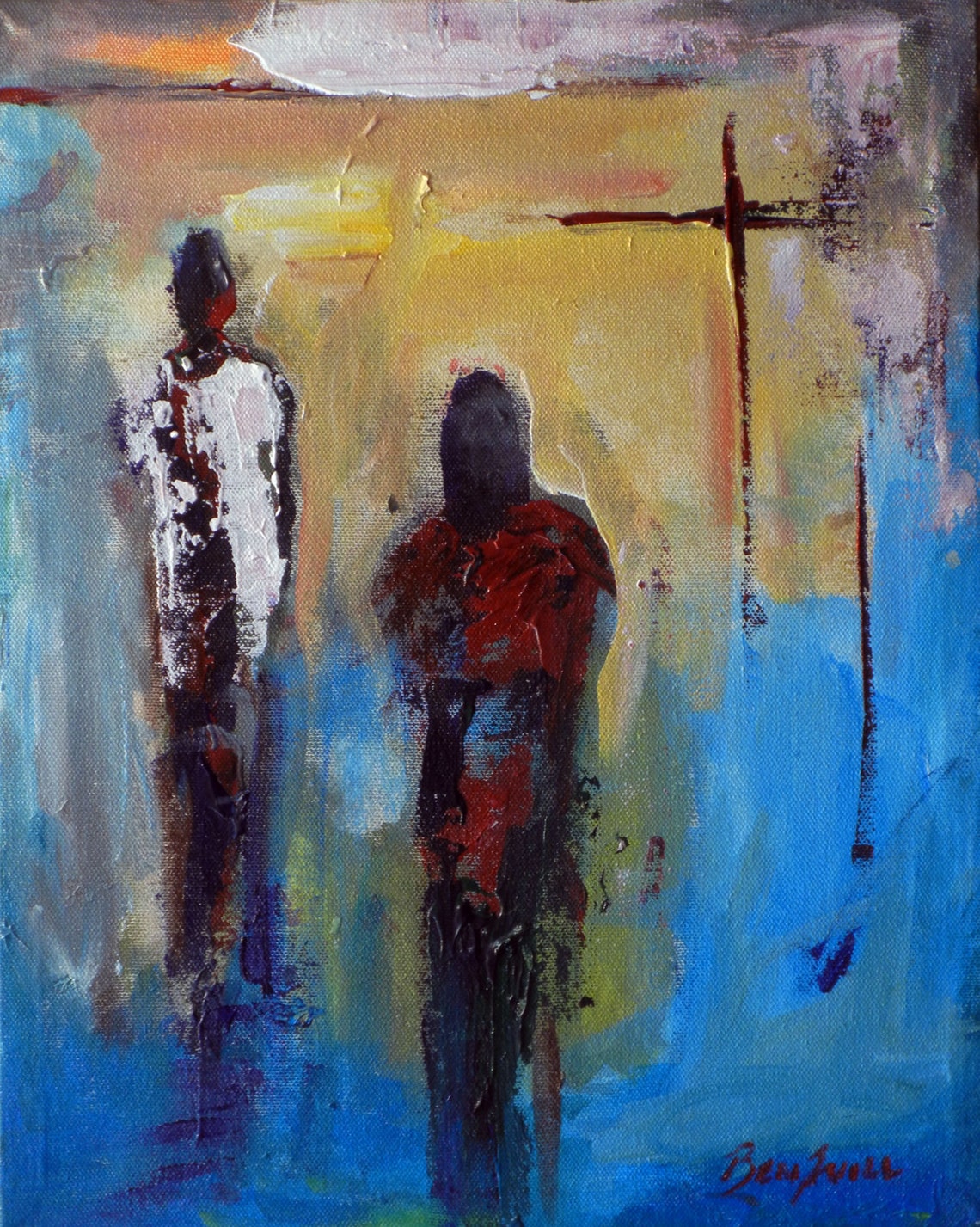 Original Oil Painting - Interactions INBJ01 Figures Relationships 11x14 ...