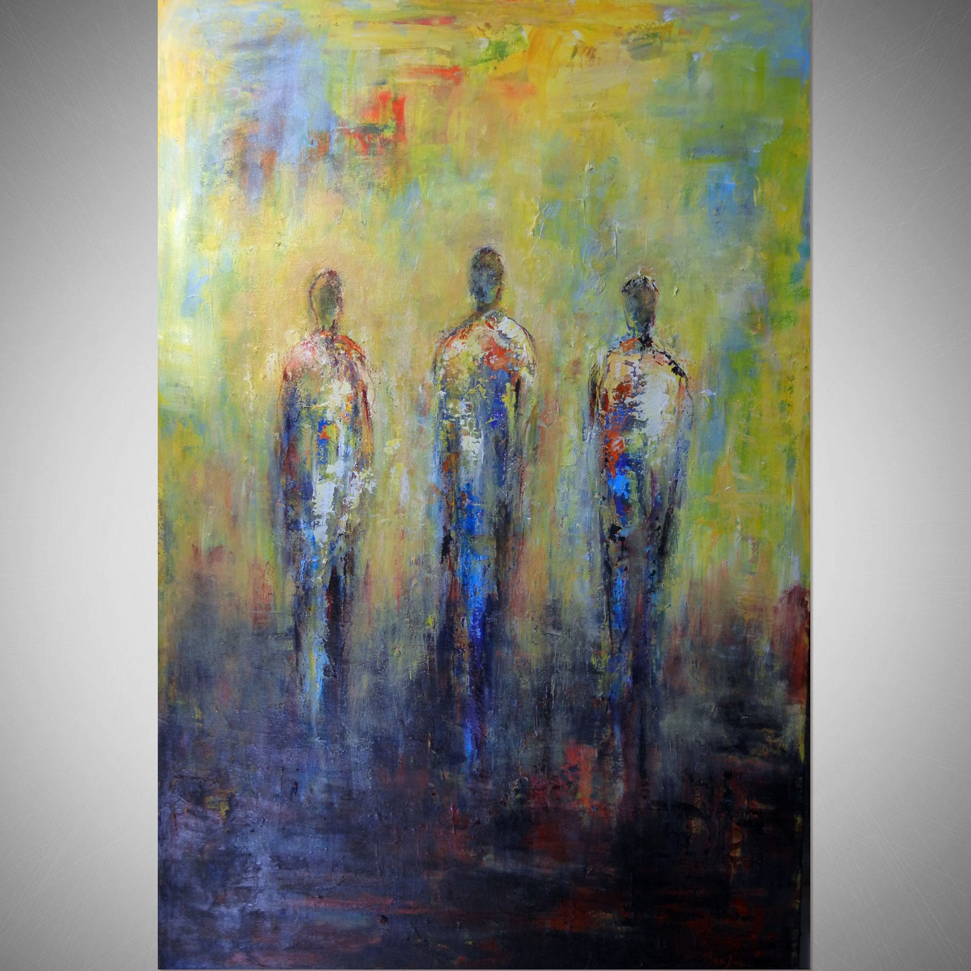 ABSTRACT Original Painting Trinity Expressionism Realism Decor HUGE Art ...