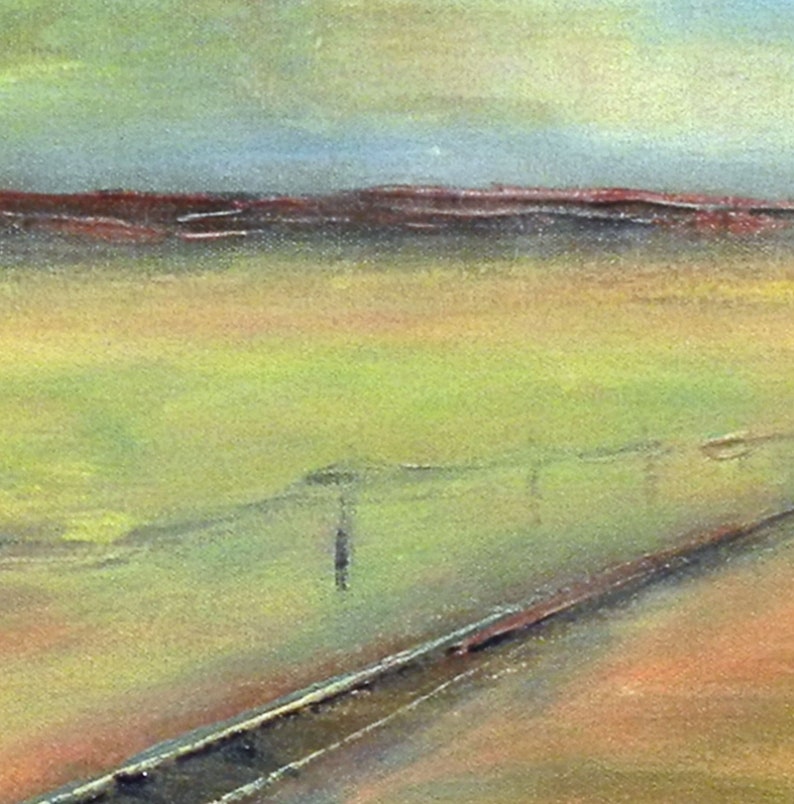 Abstract Modern Railroad Tracks Oil Painting Art 40x24 by Benwill - Etsy