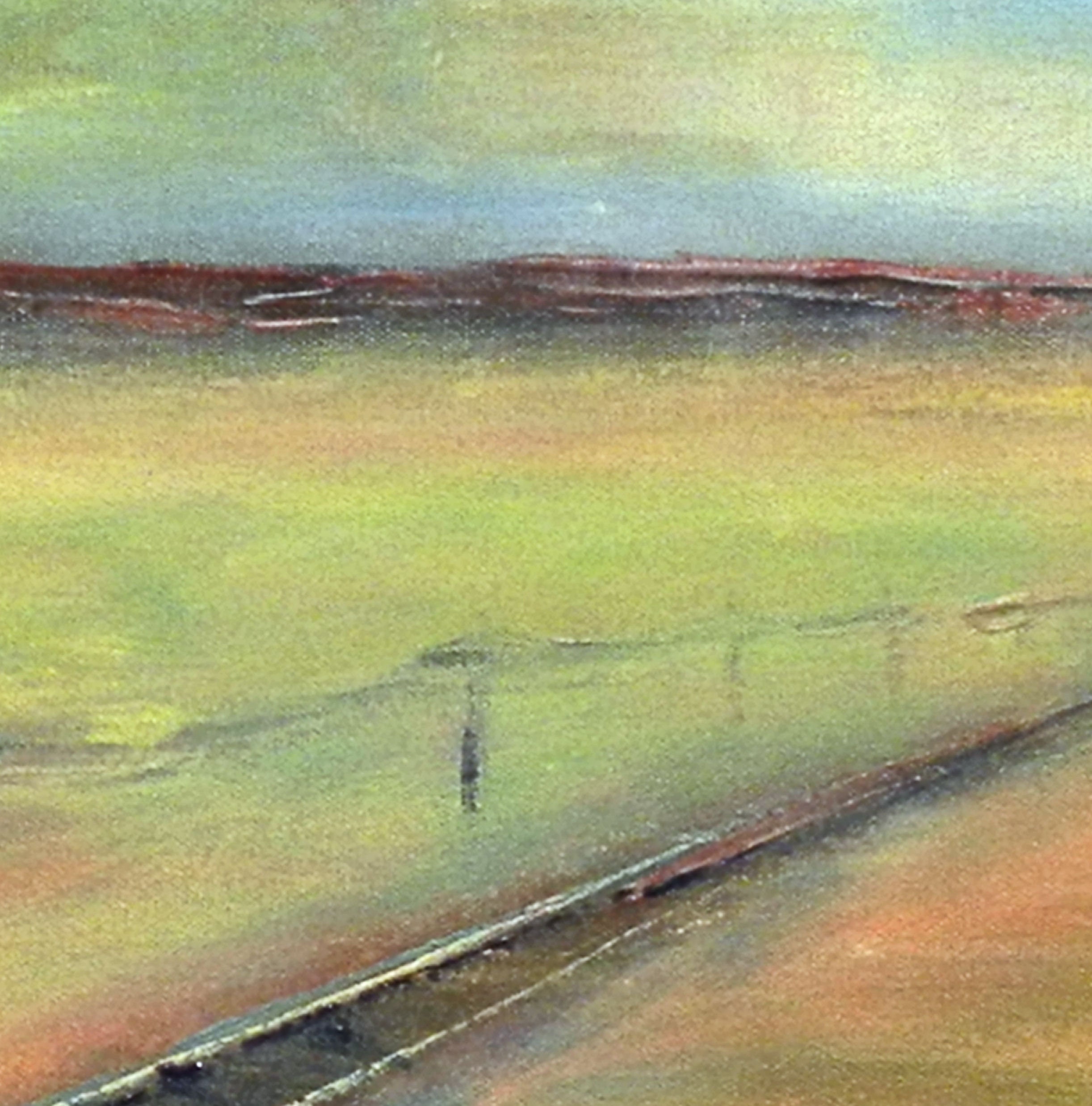 Abstract Modern Railroad Tracks Oil Painting Art 40x24 by Benwill - Etsy