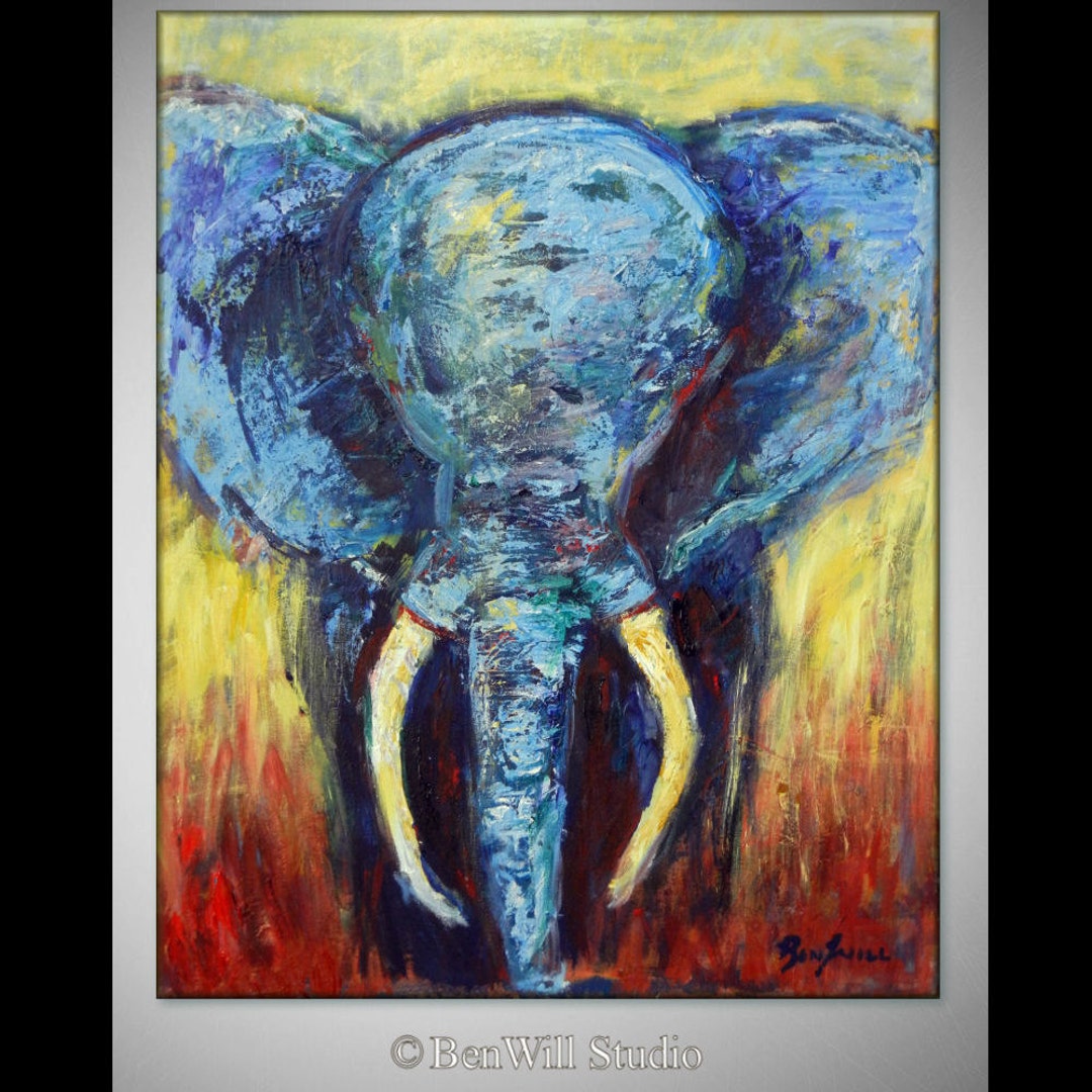 Abstract Elephant Painting ORIGINAL Modern Art Painting Animal Art ...
