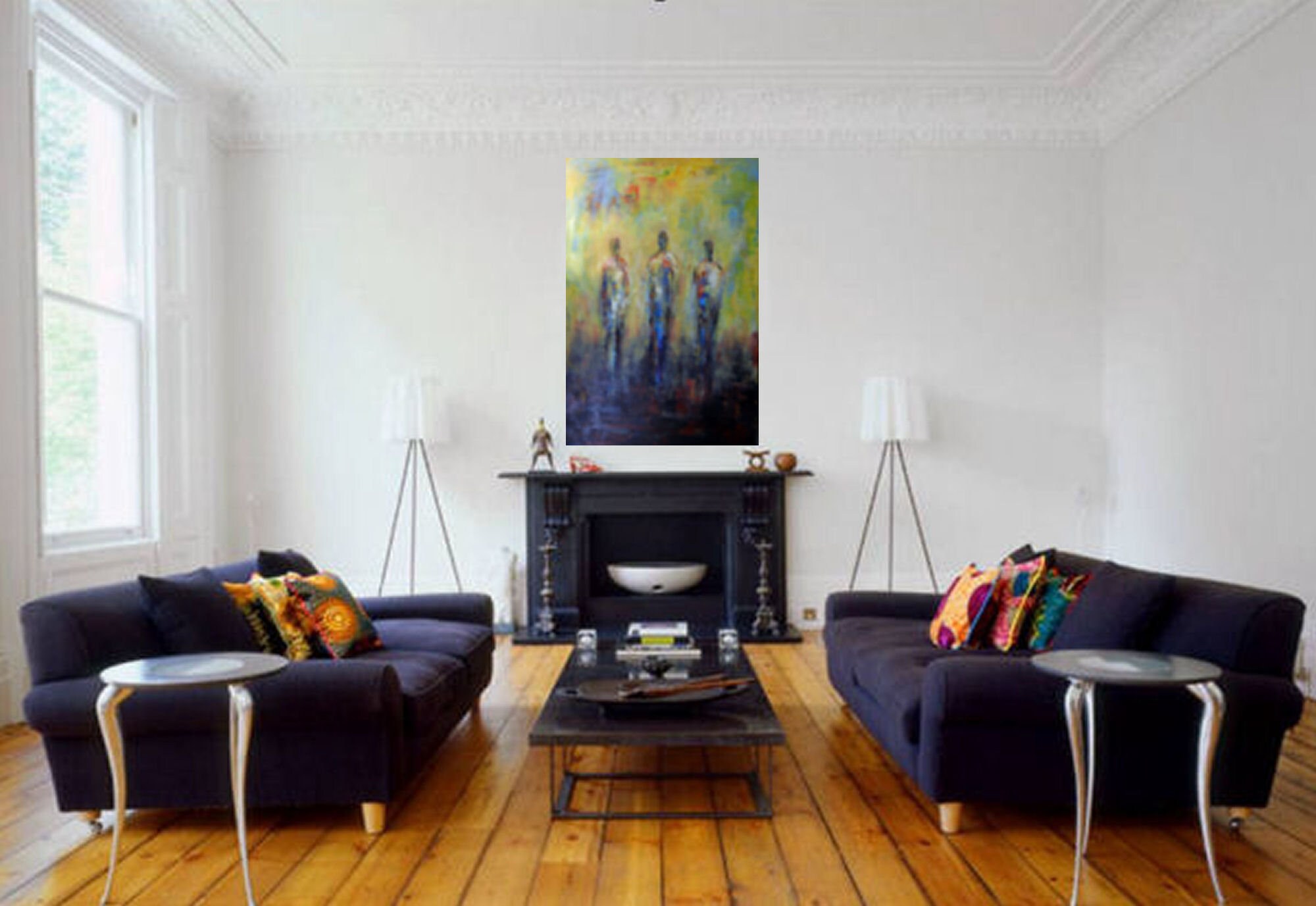 ABSTRACT Original Painting Trinity Expressionism Realism Decor HUGE Art ...