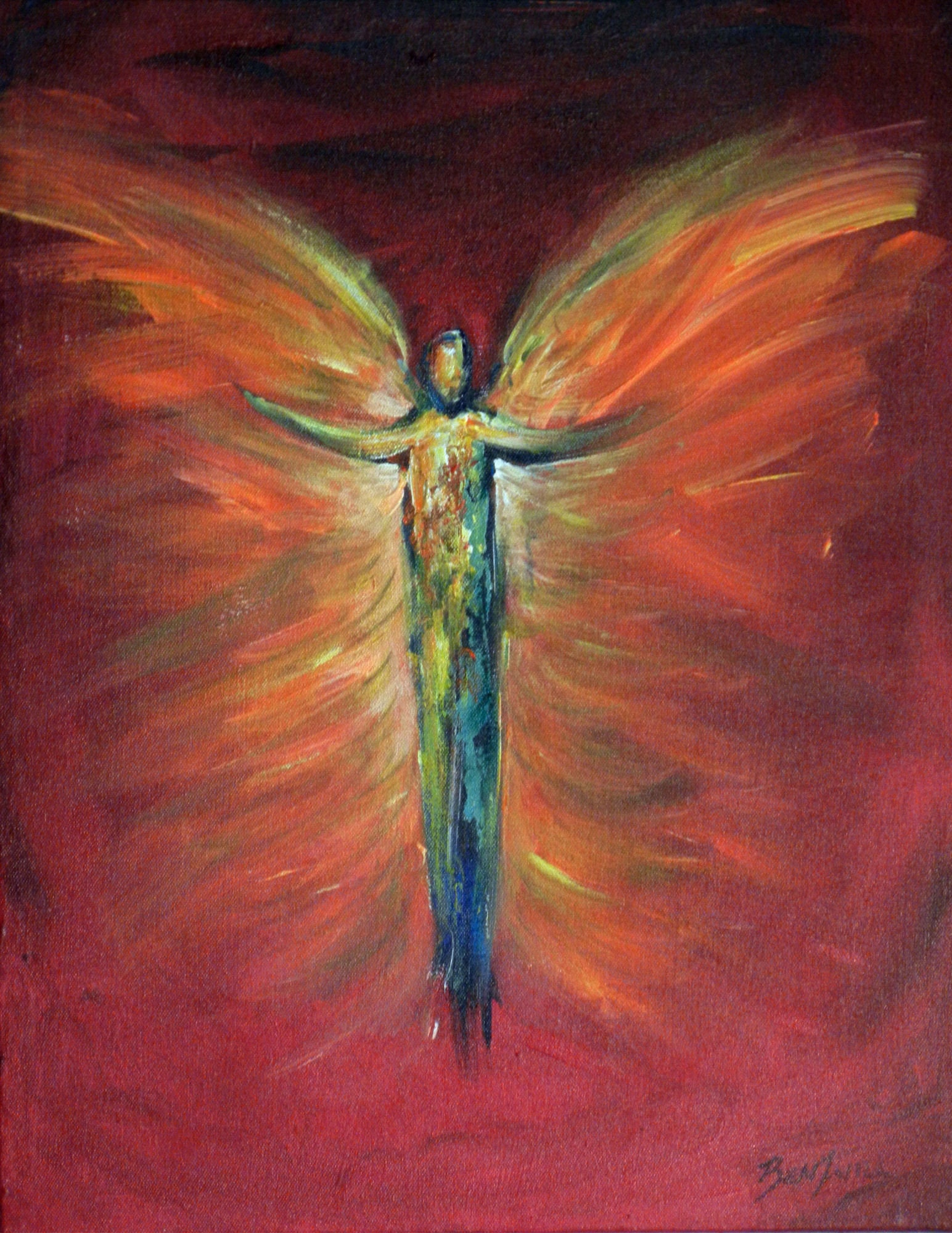 Angel Art Original Abstract Painting Resounding Gloy ANGEL 20x16 ...