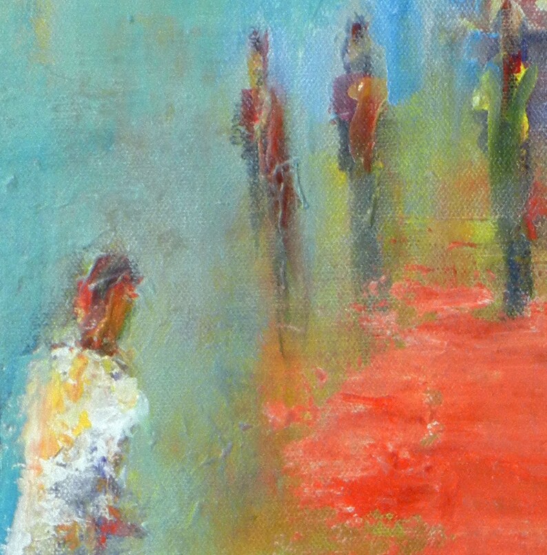 Modern Abstract Painting Figure ORIGINAL Decorative Fine Art 20x16 by ...