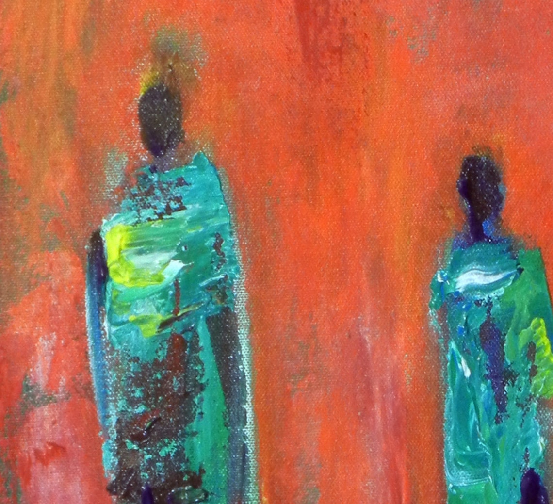 ABSTRACT Original Painting Trinity Home Decor Red Art - 24x18 by ...