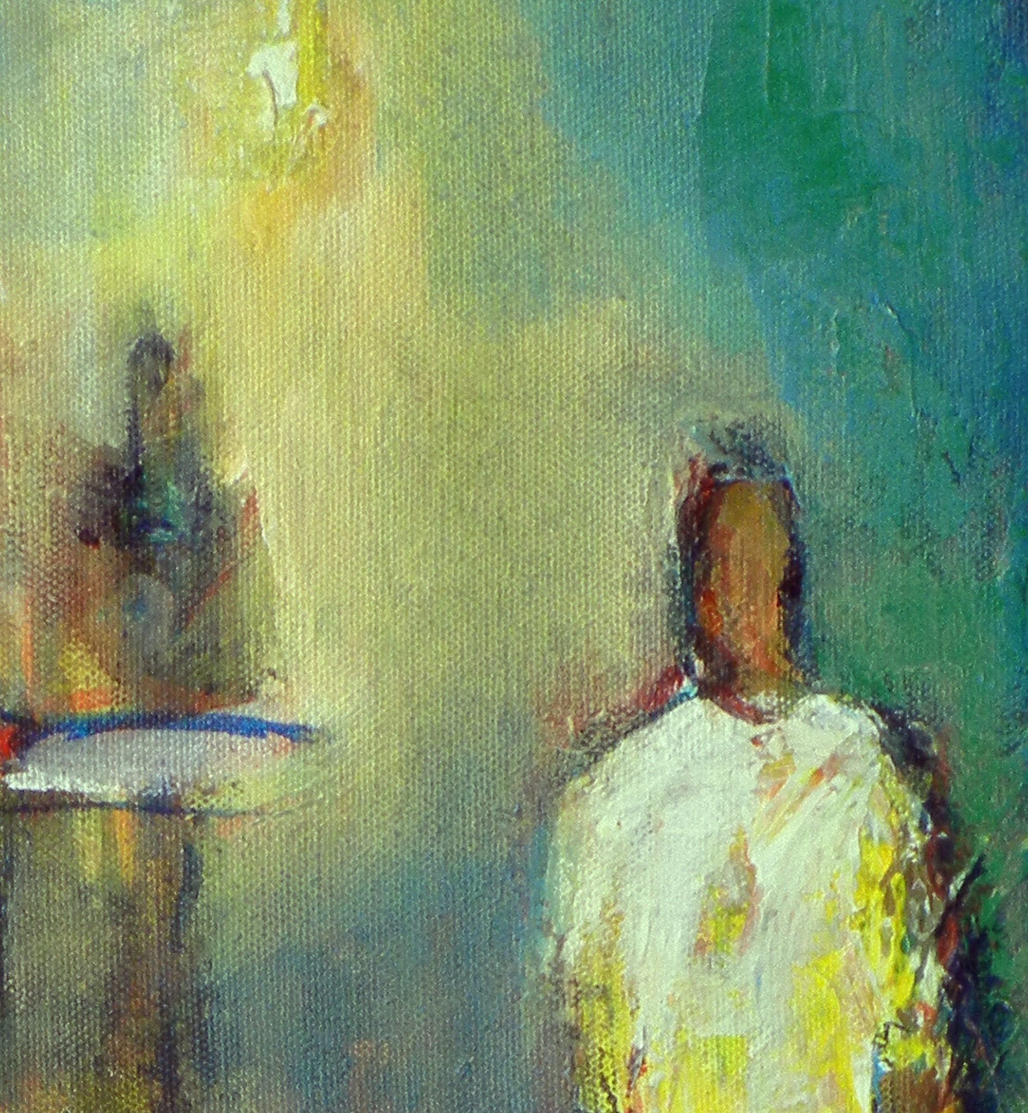Modern Abstract Painting Figure ORIGINAL Decorative Fine Art 20x16 by ...