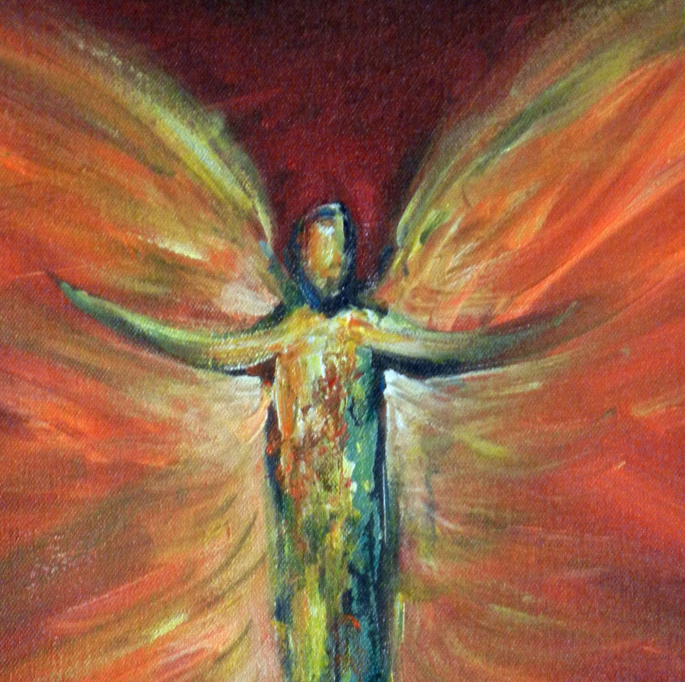 Angel Art Original Abstract Painting Resounding Gloy ANGEL 20x16 ...