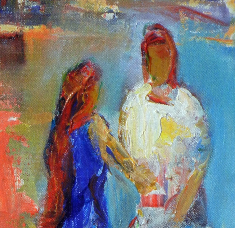 Modern Abstract Painting Figure ORIGINAL Decorative Fine Art 20x16 by ...