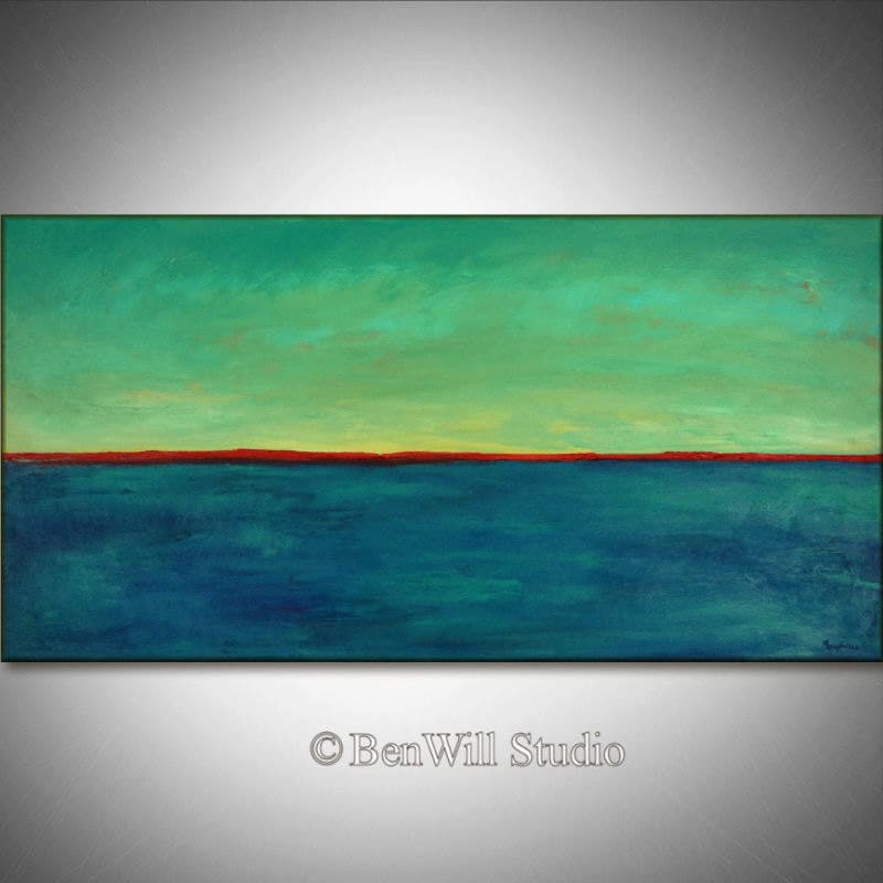 Turquoise Painting - Etsy
