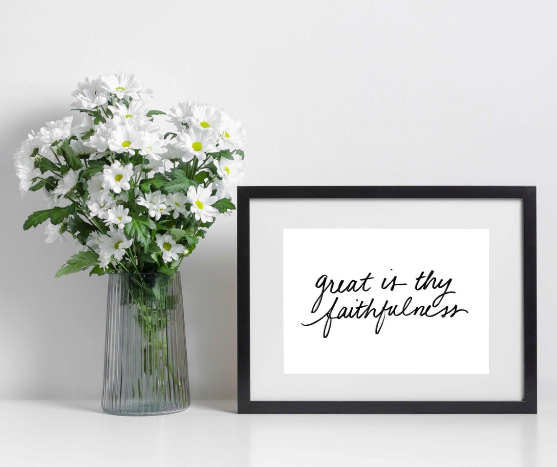 Hymn Poster | Great is Thy Faithfulness Hand-lettered Wall Art ...