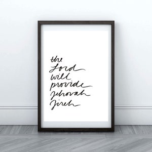 Inspirational Poster | Jehovah Jireh Hand-lettered Wall Art | Digital ...