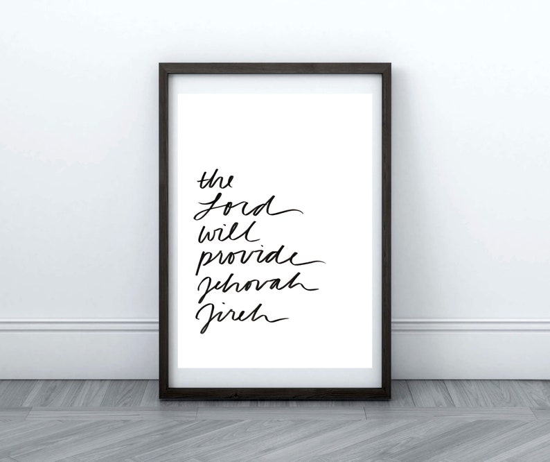 Inspirational Poster | Jehovah Jireh Hand-lettered Wall Art | Digital ...