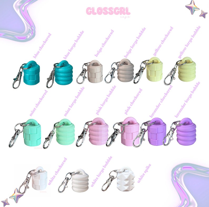 GLOSSGRL Keychain Cap for Lipgloss and Balm - Bubble Cap - Chap Cap ...