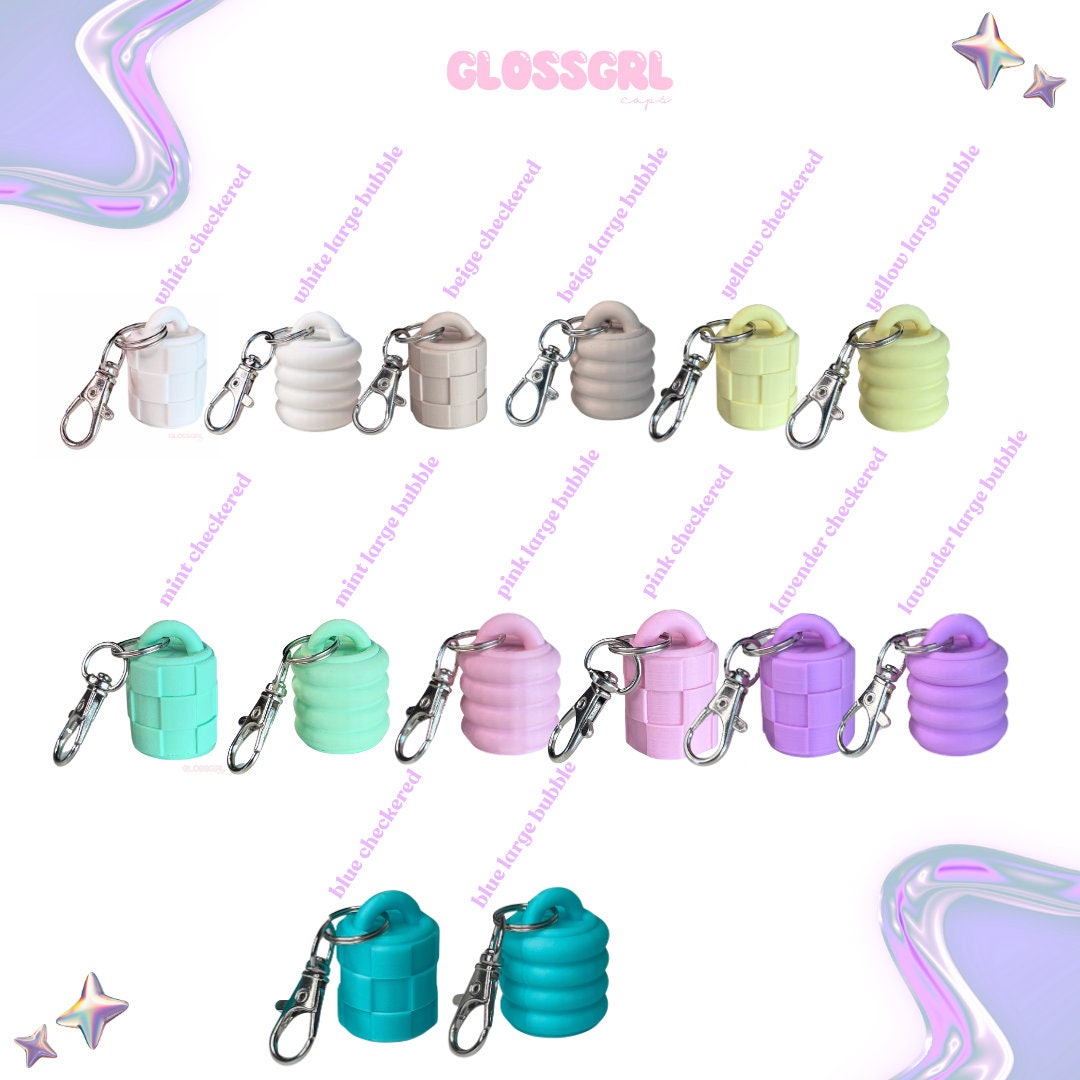 GLOSSGRL Keychain Cap for Lipgloss and Balm Bubble Cap Chap Cap Chap ...
