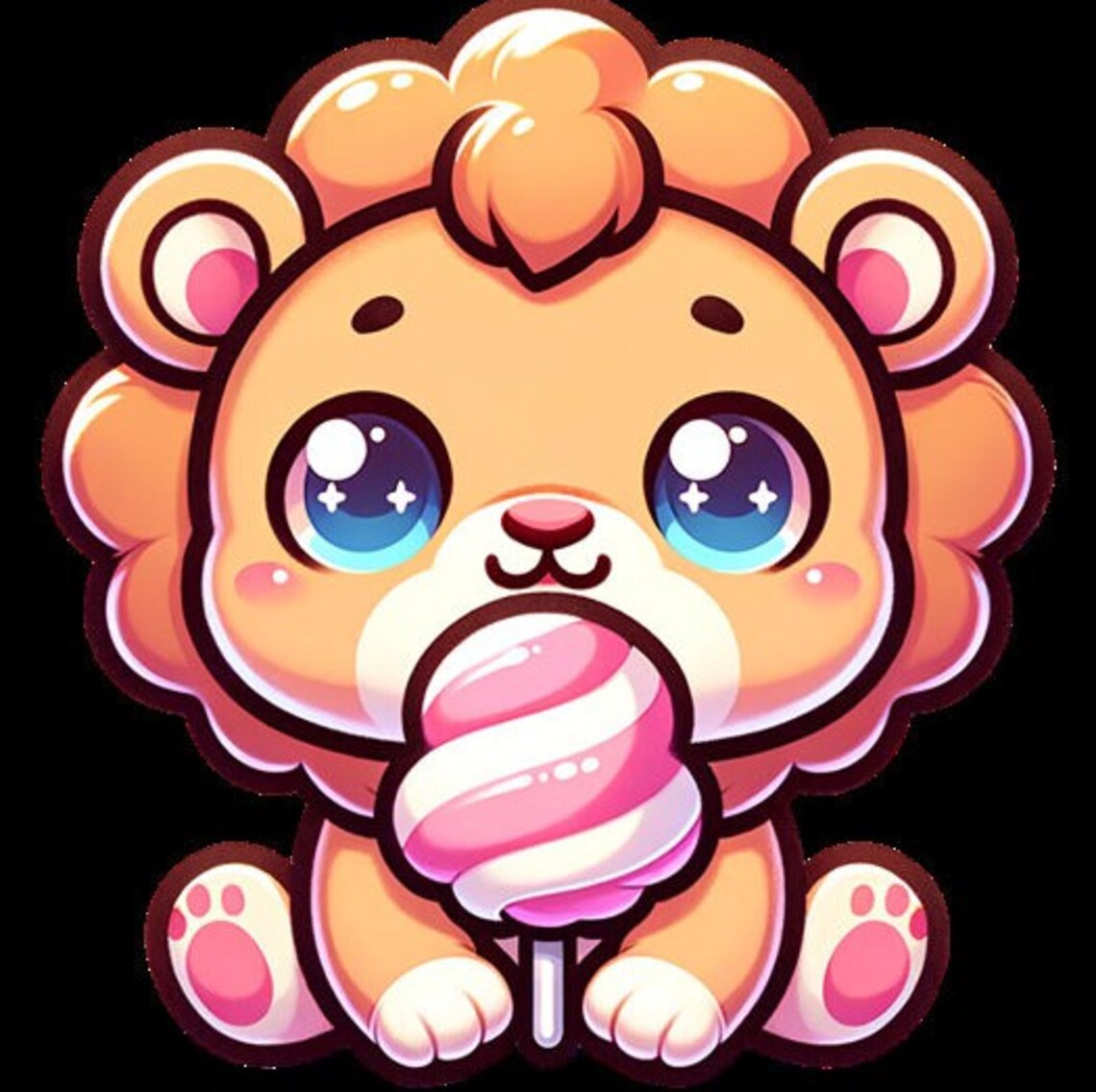 Baby Animal Sticker-set Cute Baby Animals Eating Lollies Baby Koala ...