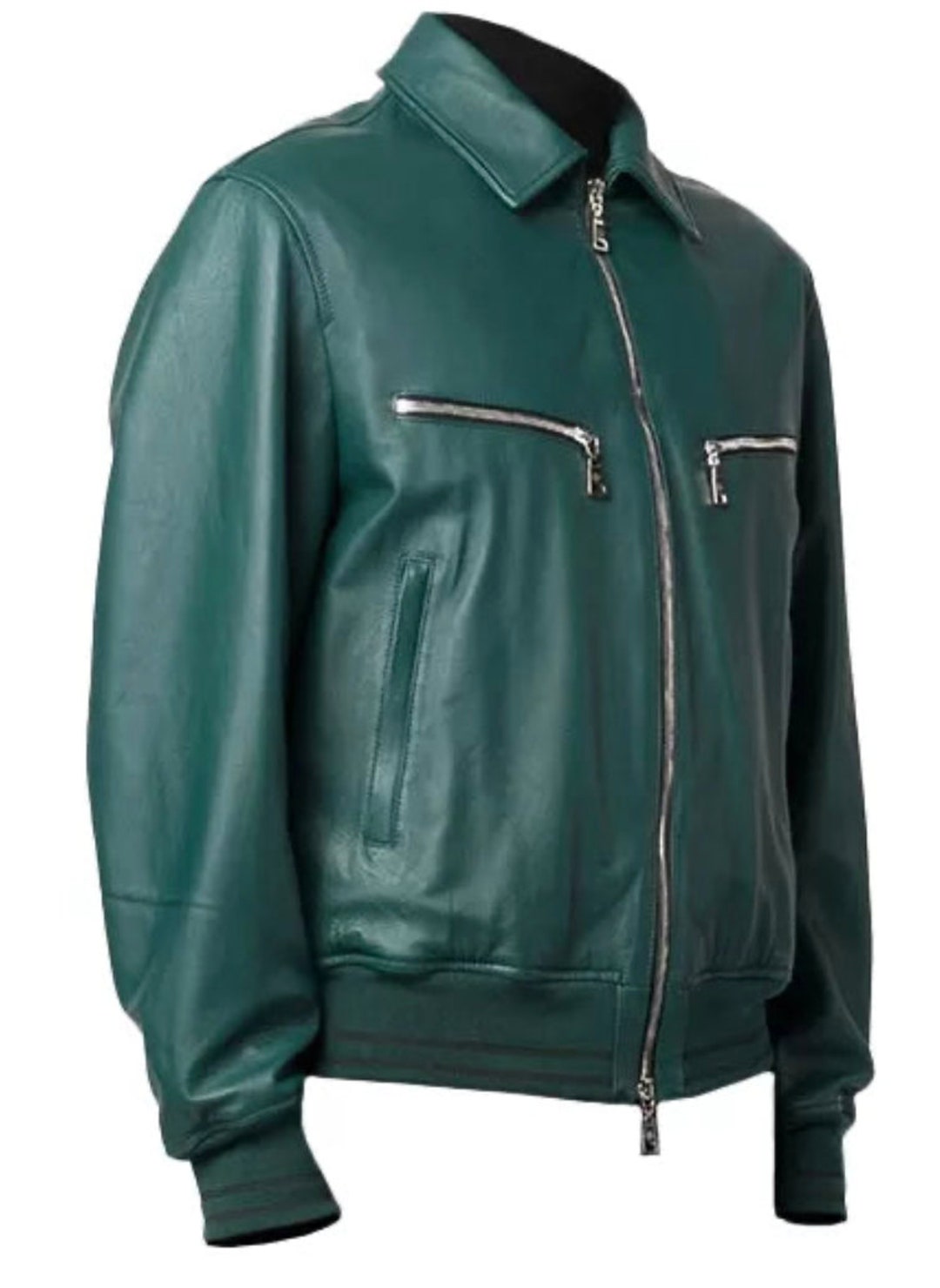 Mens Teal Leather Jacket - Etsy