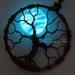 Blue Glow in the Dark Full Moon Tree of Life Pendant Glowing - Etsy