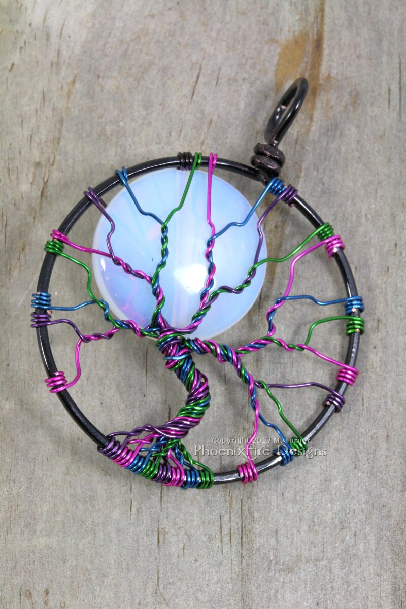 Unicorn Rainbow Tree of Life Full Moon Tree of Life Pendant - Etsy