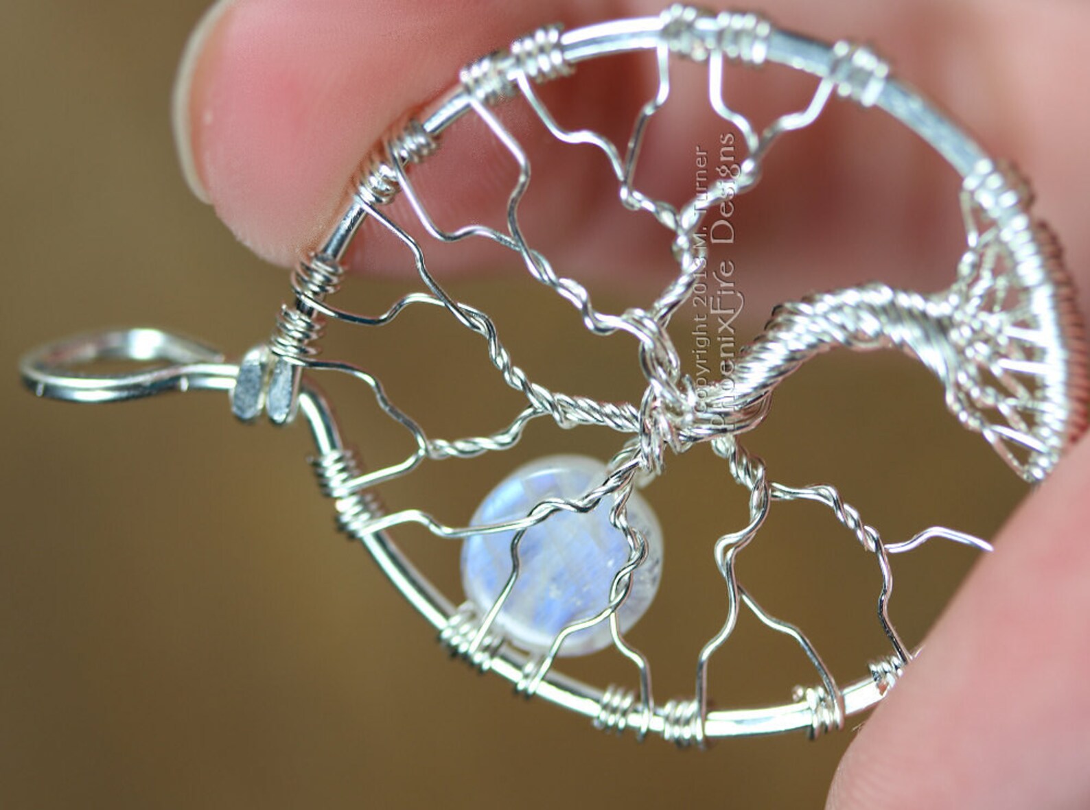 Full Moon Tree of Life Pendant Rainbow Moonstone Miniature Tree ...