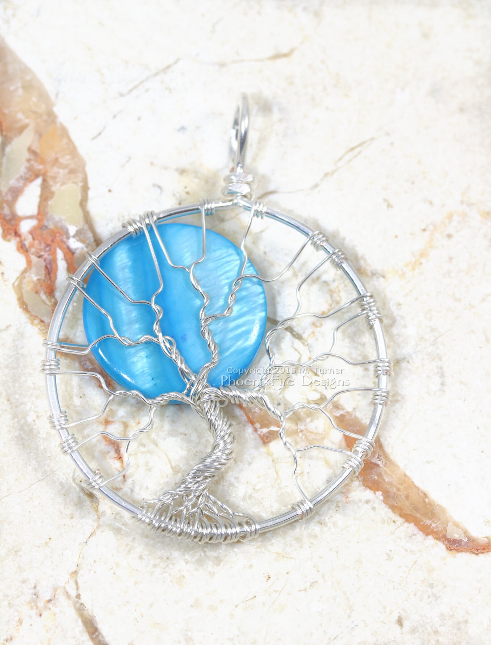 Once in Blue Moon Full Moon Tree of Life Pendant Silver Wire Wrapped ...