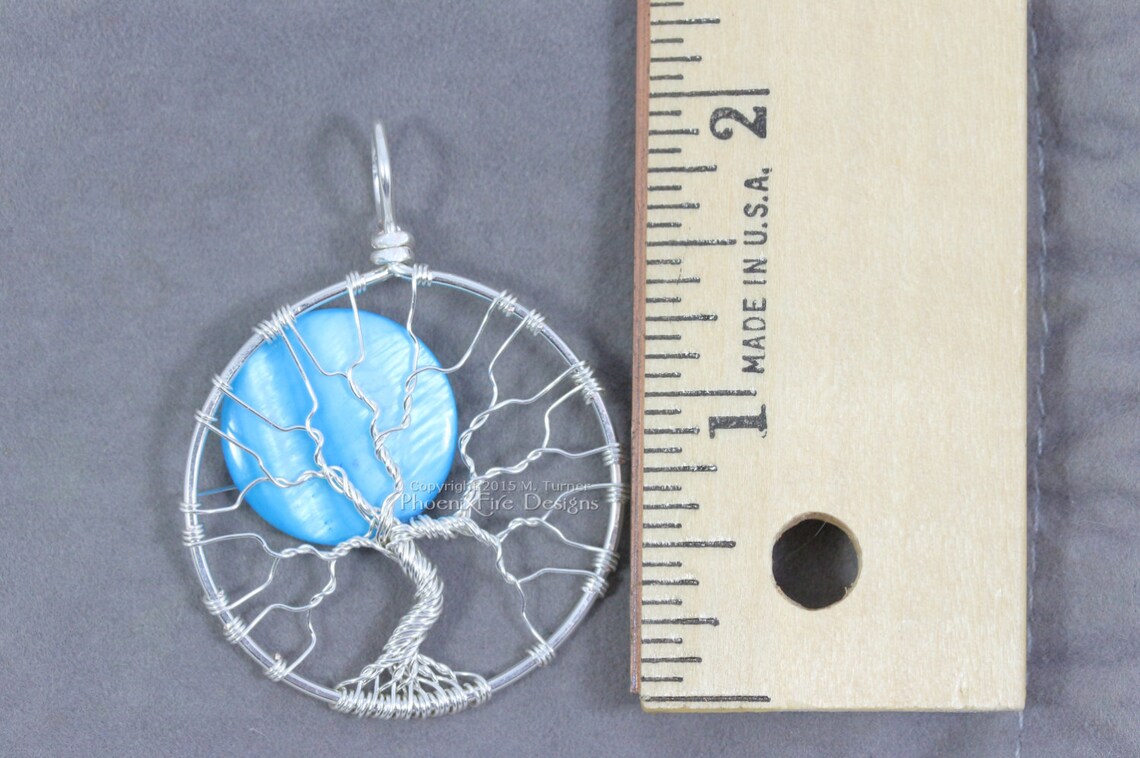 Once in Blue Moon Full Moon Tree of Life Pendant Silver Wire Wrapped ...