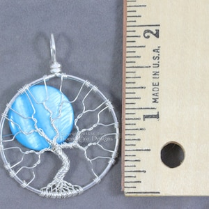 Once in Blue Moon Full Moon Tree of Life Pendant Silver Wire Wrapped ...