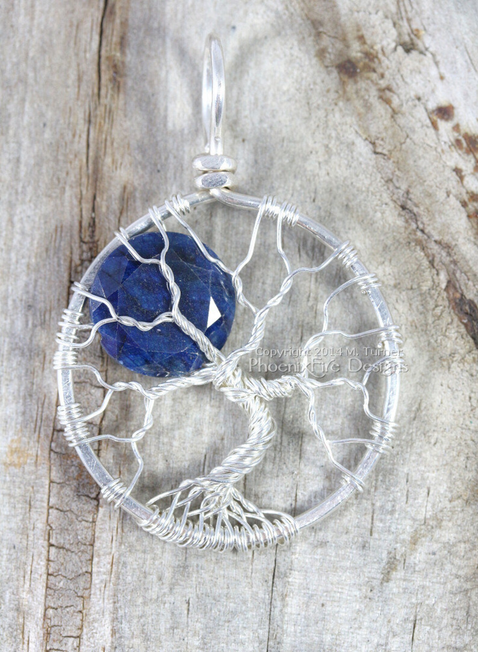 Celestial Jewelry Blue Sapphire Blue Moon Tree of Life Pendant Midnight ...
